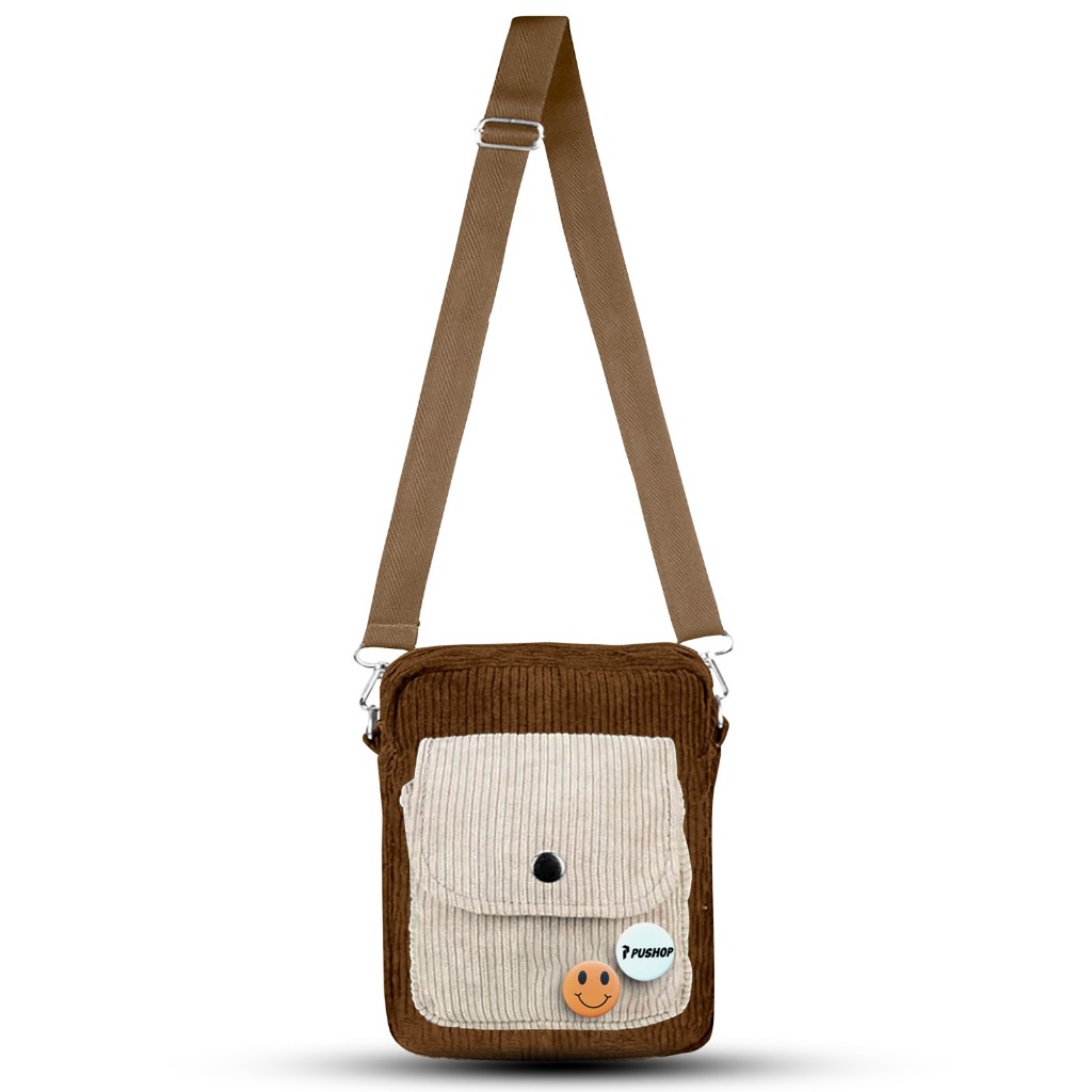 Jual PUSHOP Tas Selempang Corduroy Pria Wanita CASSA - Mini Slingbag ...
