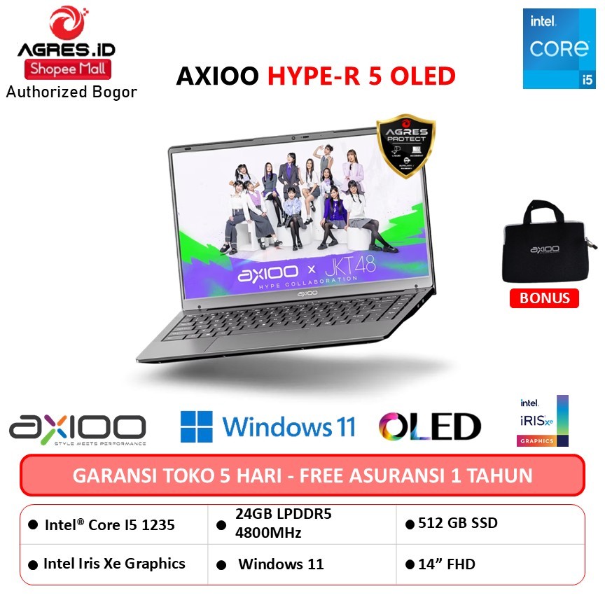 Jual AXIOO HYPE-R 5 OLED I5 1235 24GB 512GB W11 +OFFICE PERMANENT 14 ...