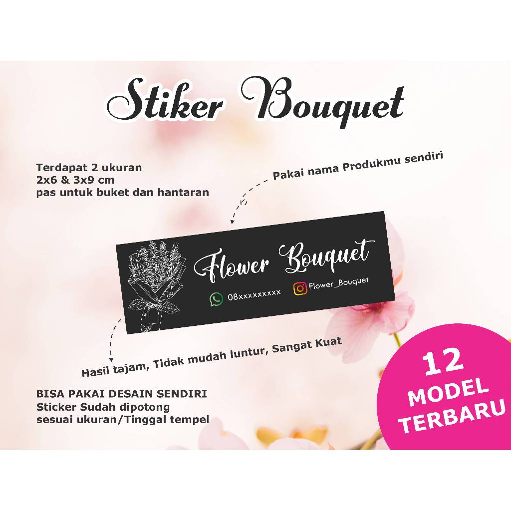 Jual STIKER BUKET - STIKER BUKET BUNGA CUSTOM / SUDAH POTONG TINGGAL ...