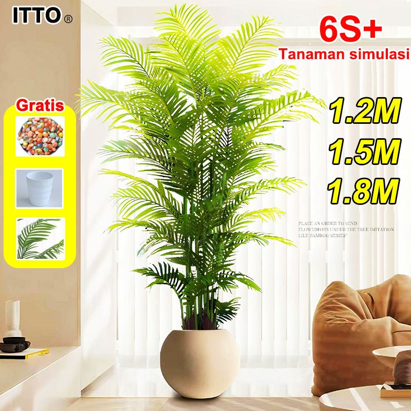 Jual 1.2/1.5M Tanaman hias Artificial palem kuning Monstera Plastik ...