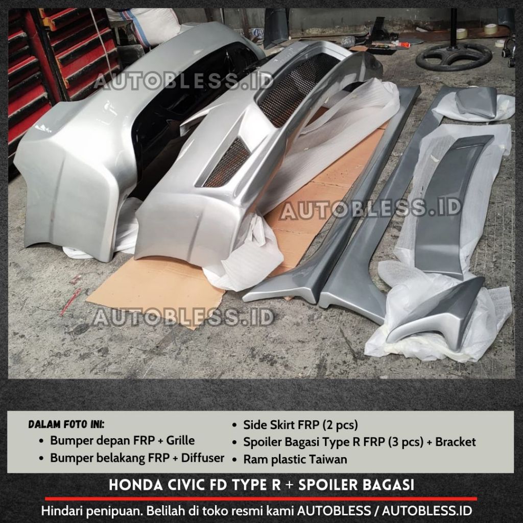 Jual Bodykit Honda Civic FD Type R + Ducktail MK2 | Shopee Indonesia