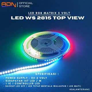 Jual ADN LED Strip roll RGB MATRIX WS2815 WS2812 5V ekstra PADAT 5050 ...