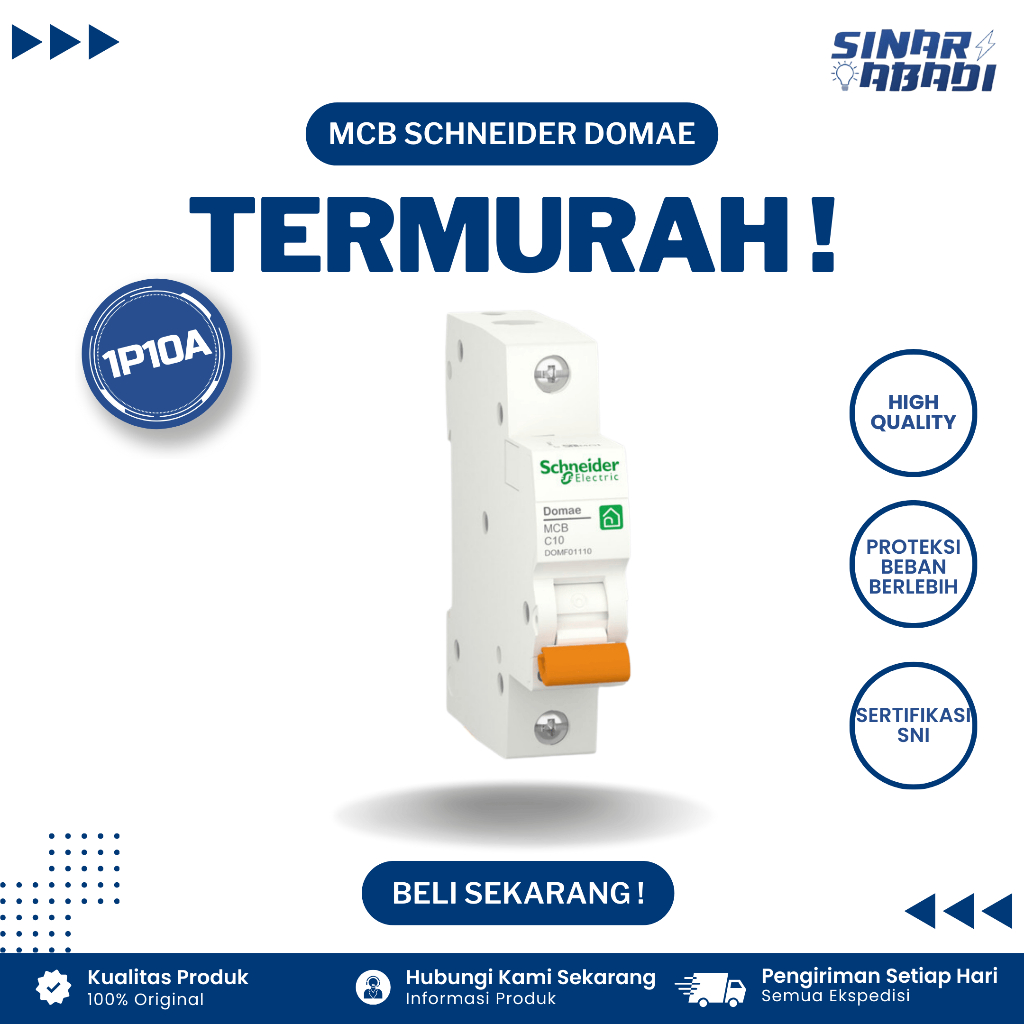 Jual MCB Schneider Domae 1 Phase 10A | Shopee Indonesia