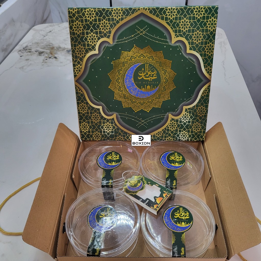 Jual (Free Hangtag GKS) Poly Emas Box Lebaran Kue 25x25Box Lebaran ...