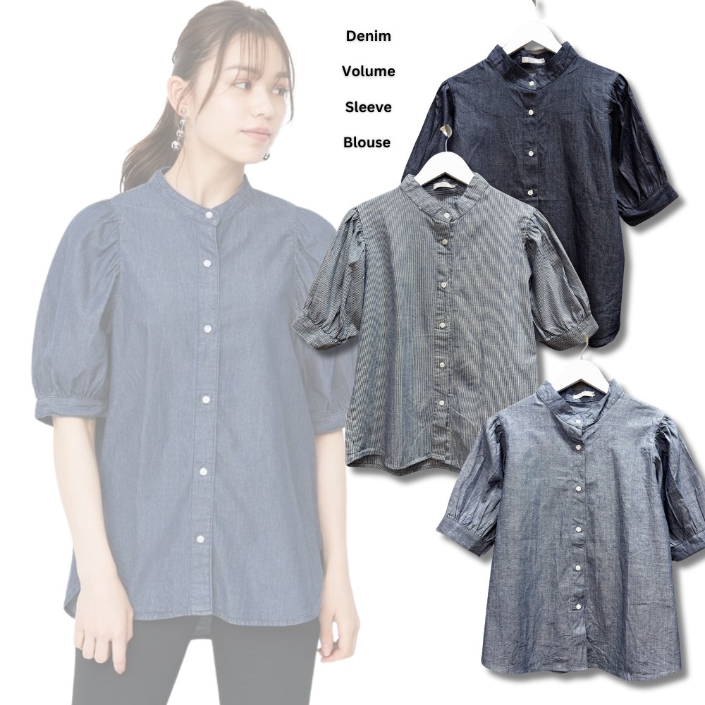 Jual Blouse Wanita Lengan Pendek Soft Linen (UNQ444 LINEN PUFF BL ...