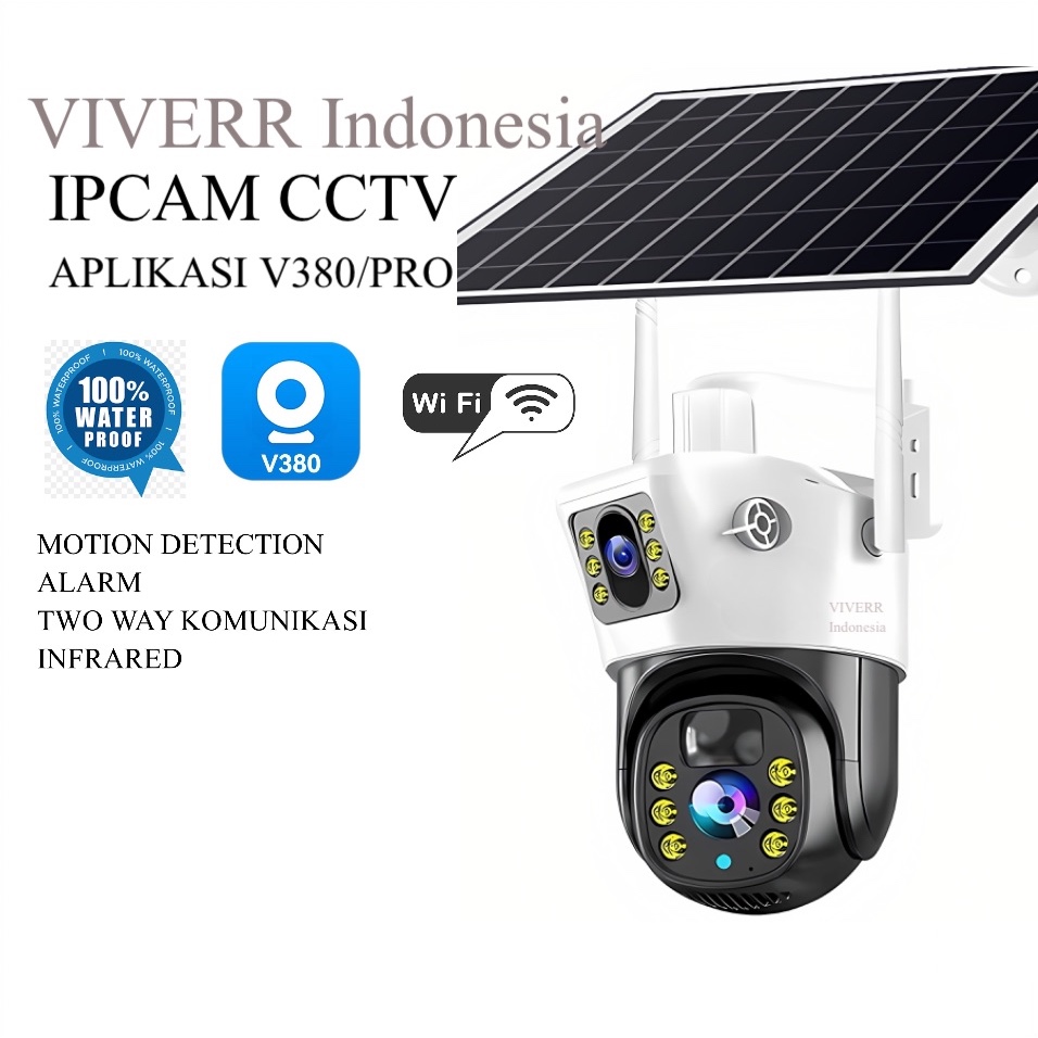 Jual V380 CCTV Ipcam ip wifi solar 8MP 1080P 4K tenaga surya sistem ...