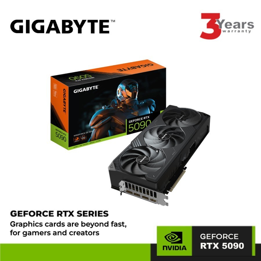 Jual GIGABYTE GEFORCE RTX 5090 WINDFORCE OC 32GB GDDR7 NVIDIA / 5090 ...