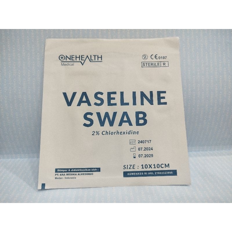 Jual Vaseline swab Onehealth 10x10 cm per lembar Kasa antibiotik one ...