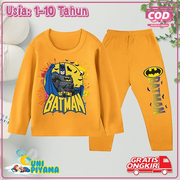 Jual Baju Tidur Batman Stelan Panjang Anak Cowok dan Cewek usia 1 ...