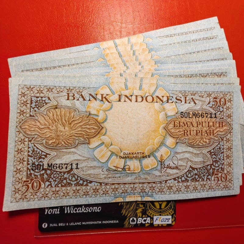 Jual 50 rupiah tahun 1959 seri bunga bekas masih utuh | Shopee Indonesia