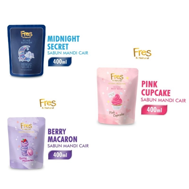 Jual 400ml Sabun Cair Fres & Natural Berry Macaron Ungu Pink Cupcake ...