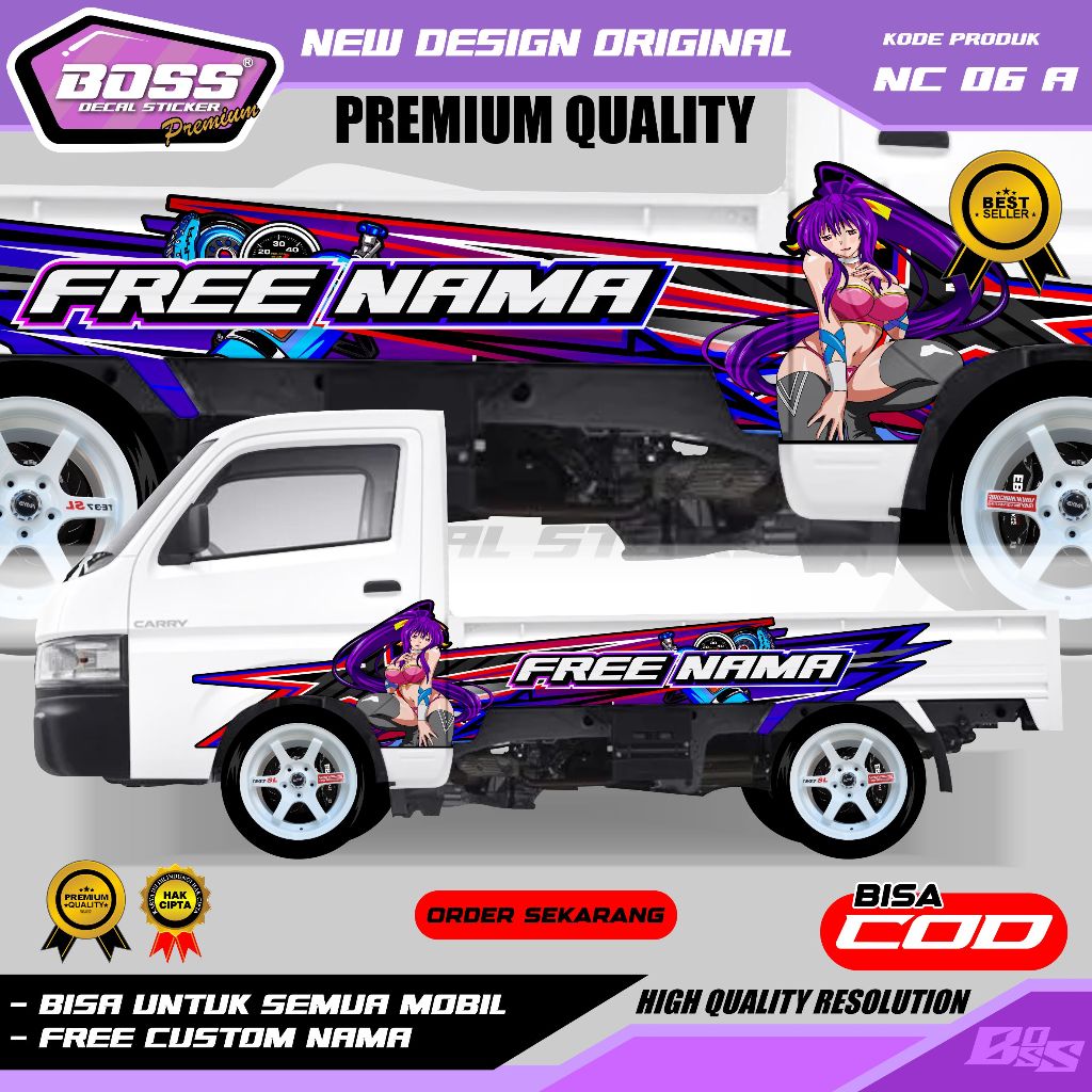 Jual NC 06 - STIKER DECAL MOBIL NEW CARRY HILUX STRADA TRITON PICKUP ...