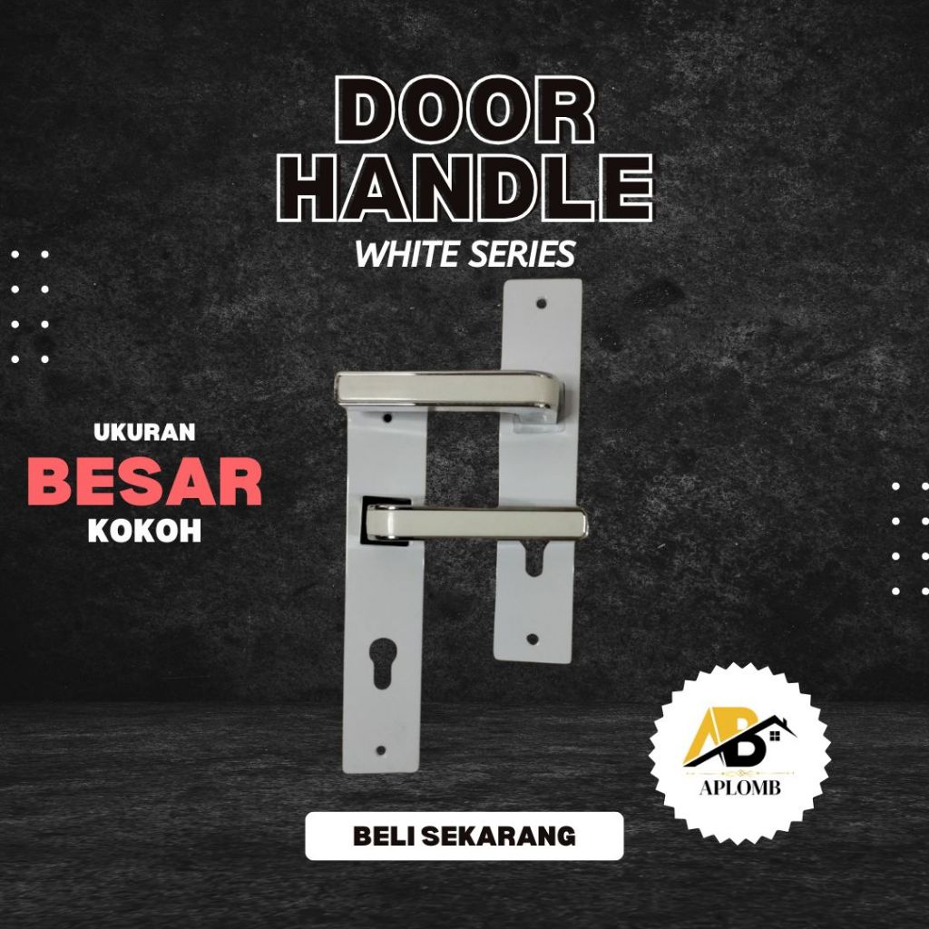 Jual Handle Pintu Putih Besar Ukuran 25cm/ Kunci Pintu full besi ...