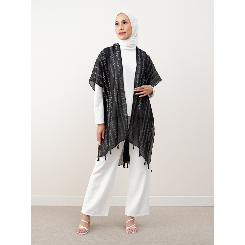 Jual Ivory White - Wrap Outer Bordir Wanita Arana Embroidery Wrap Outer ...