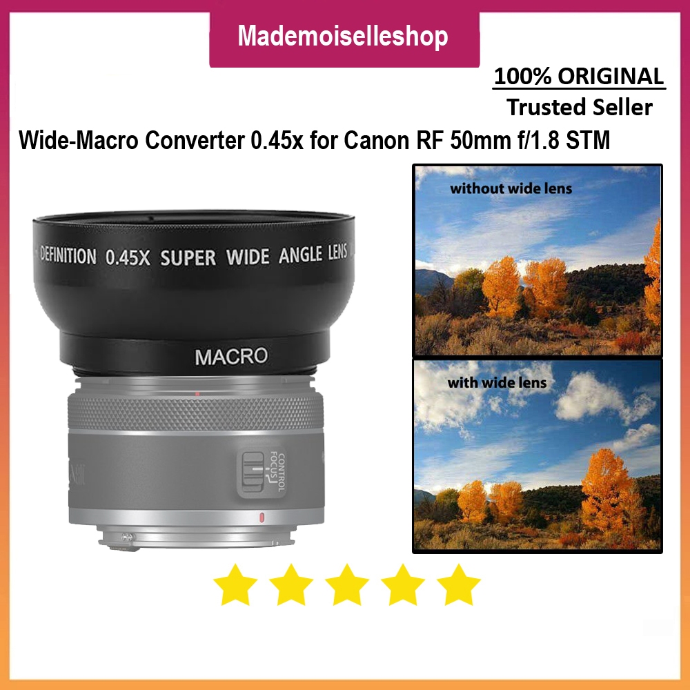 Jual MM Wide Macro Converter 0.45x for Canon Lens RF50mm f/1.8 STM Wide ...