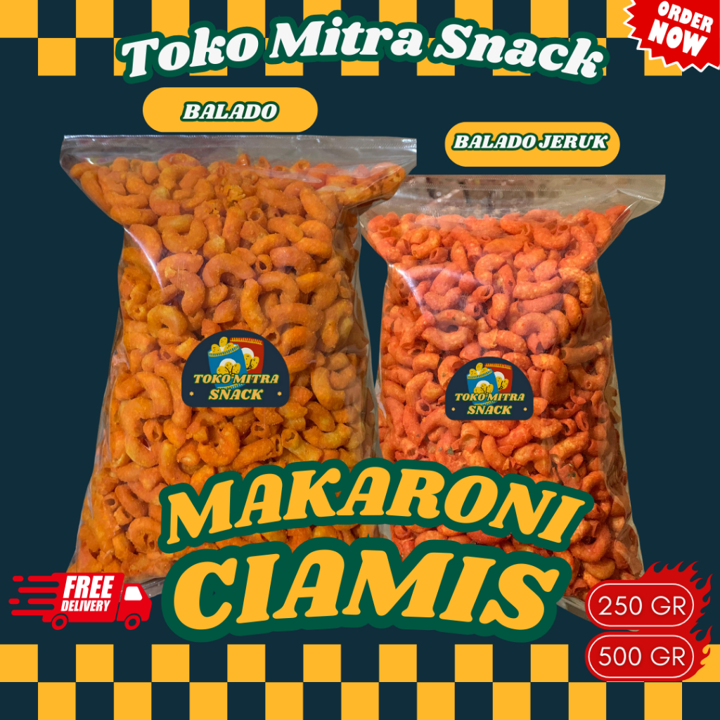 Jual (250-500 GR) Cemilan Makaroni Balado dan Balado Jeruk Renyah dan ...