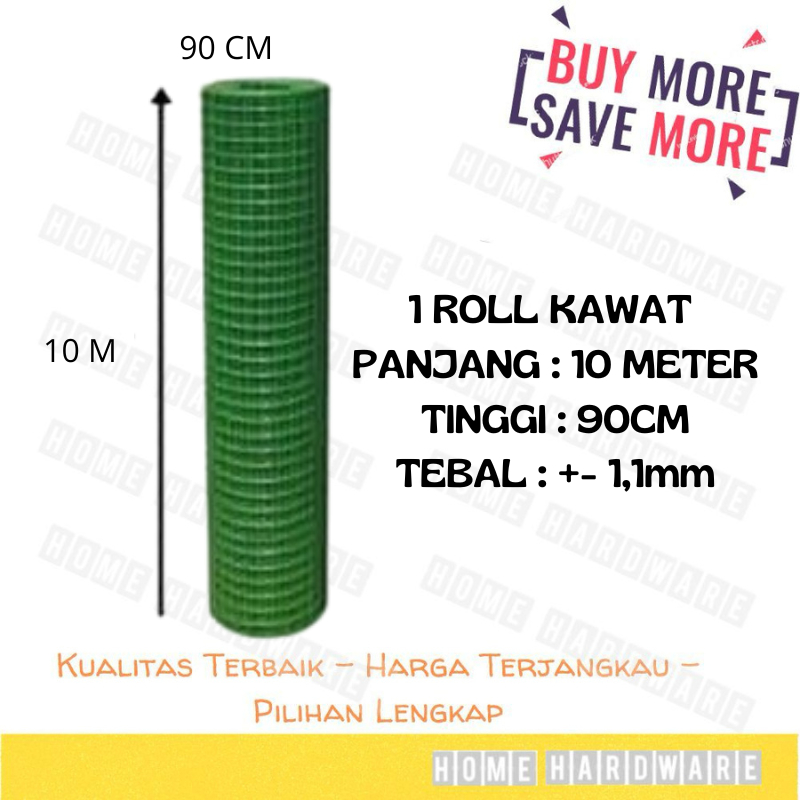 Jual Kawat Loket PVC 1 Roll 10 METER / Kawat Loket Hijau anti karat 1/2 ...