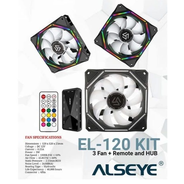 Jual FAN CASING ALSEYE RGB SET EL 120 KIT (3FAN+CONTR) | Shopee Indonesia