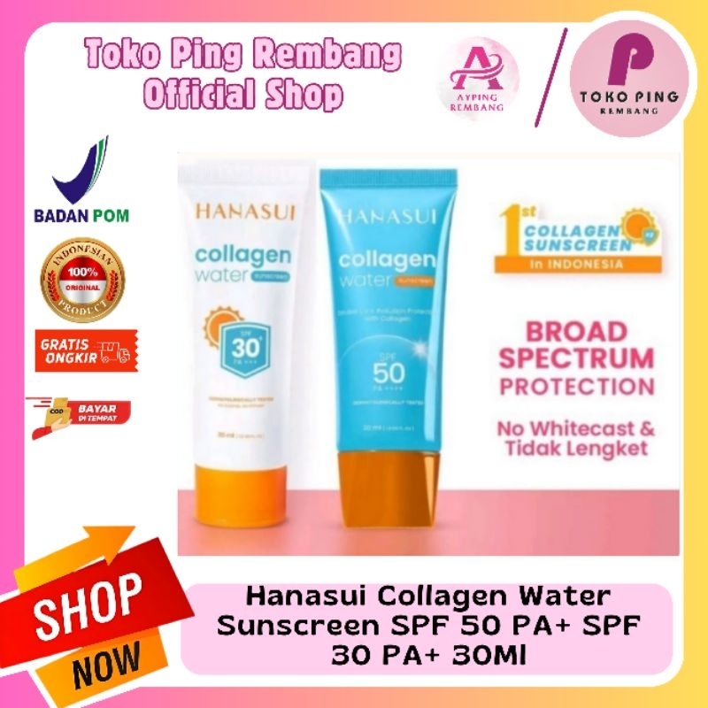 Jual HANASUI Collagen Water Sunscreen SPF50 PA++++ & SPF30 PA++++ 30Ml ...