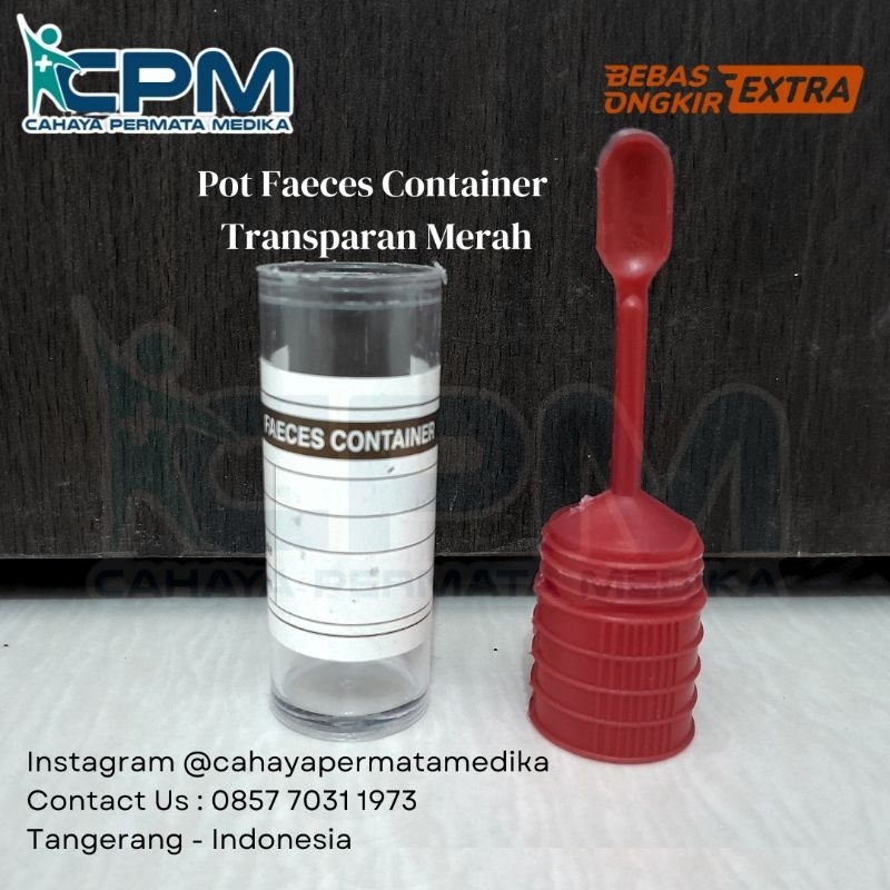 Jual Faeces Container Transparan Tutup Merah 30 ml | Shopee Indonesia