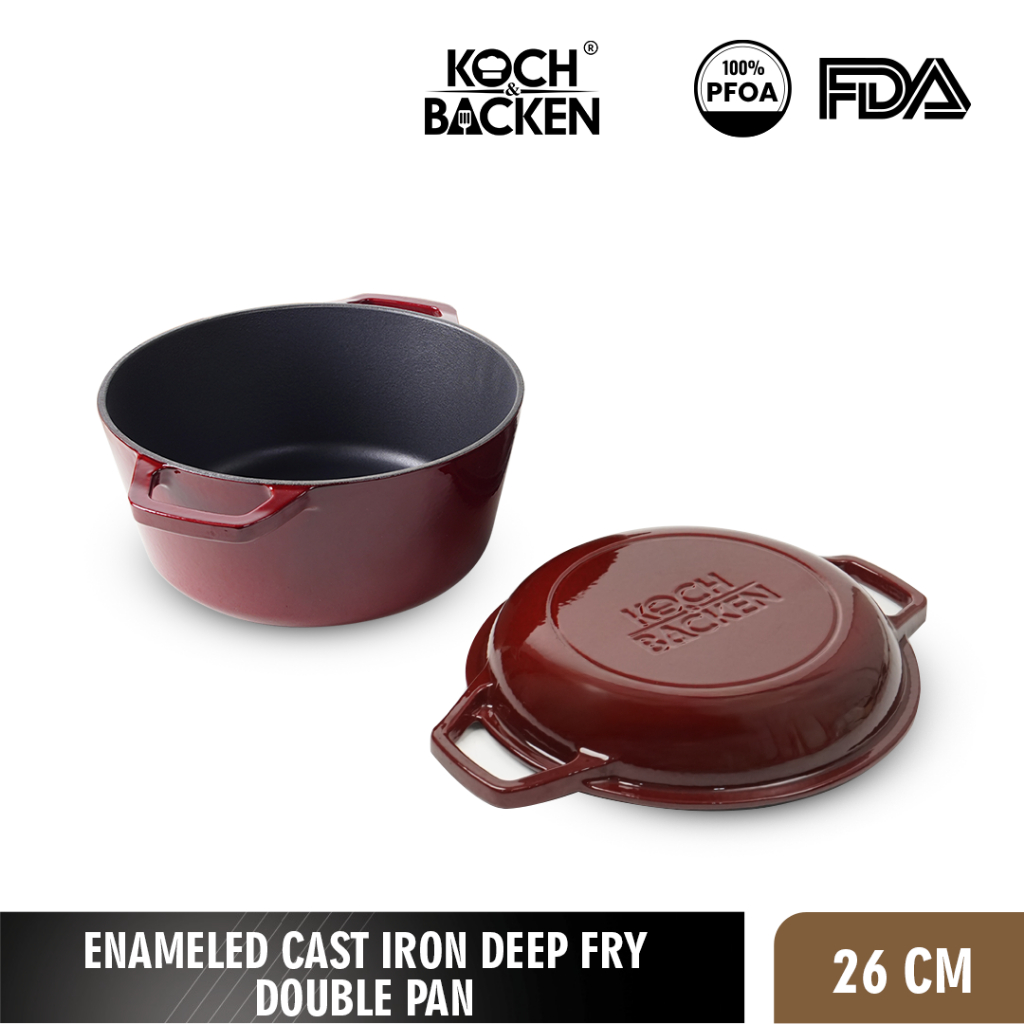 Jual KOCH&BACKEN Enameled Cast Iron Double Dutch Oven 26cm - Panci ...