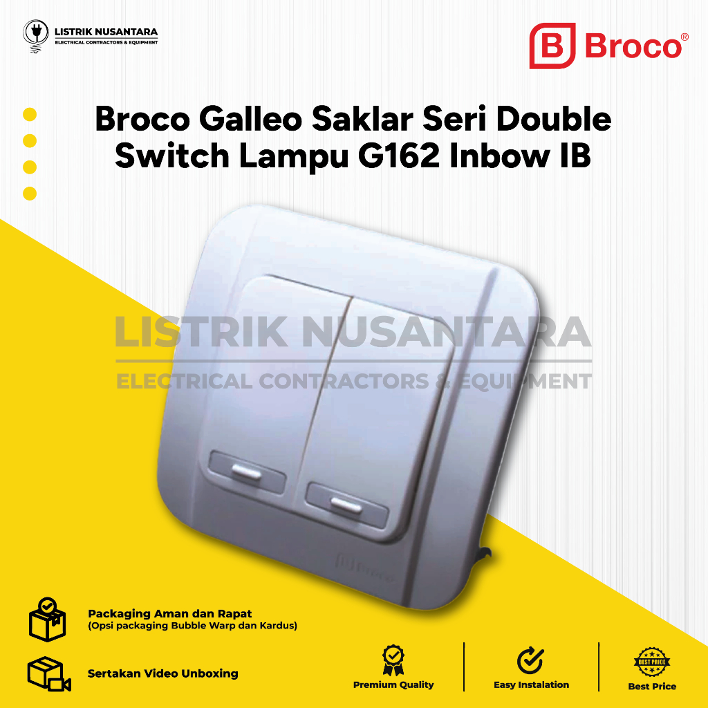 Jual Saklar Isi 2 Tombol / Saklar Tanam Seri Putih / Broco Galleo ...