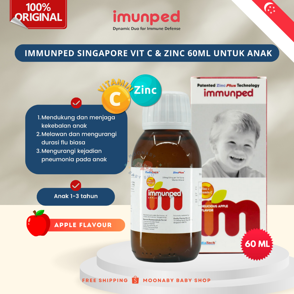 Jual Exp 02/2026 Immunped Singapore Vitamin Anak Vitamin C Zinc Immune ...