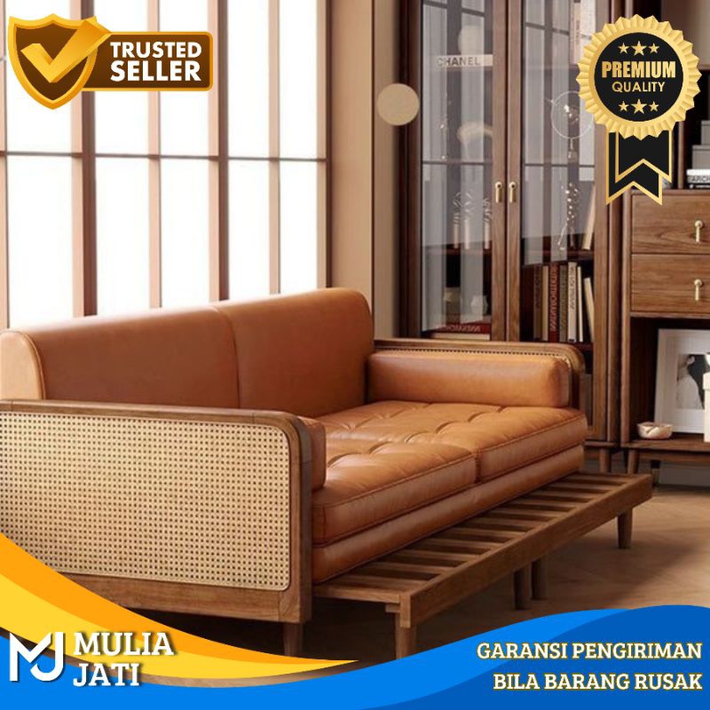 Jual Sofa Japandi Jati Rotan / Sofa Japan Minimalis Jati Solid / Sofa ...