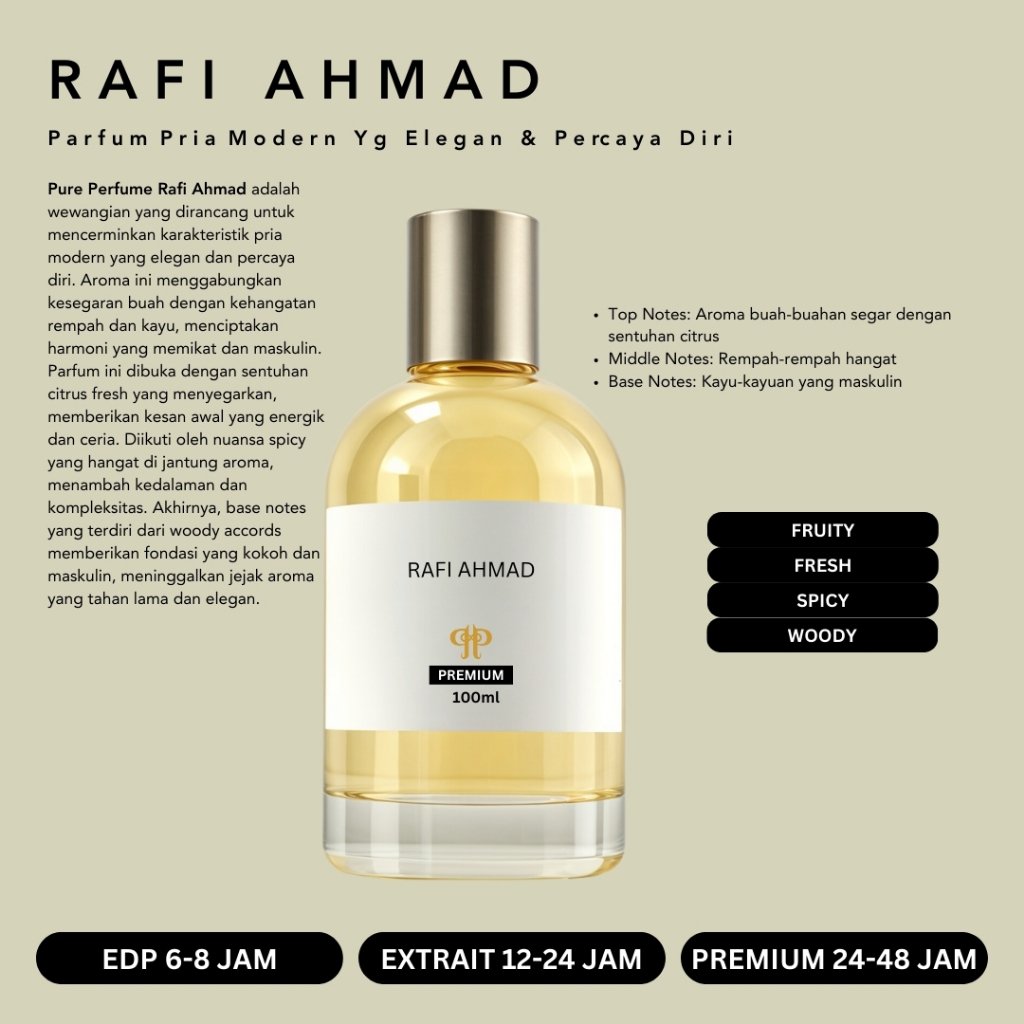 Jual Pure Perfume Rafi Ahmad, Parfum Pria Modern Yg Elegan & Percaya ...