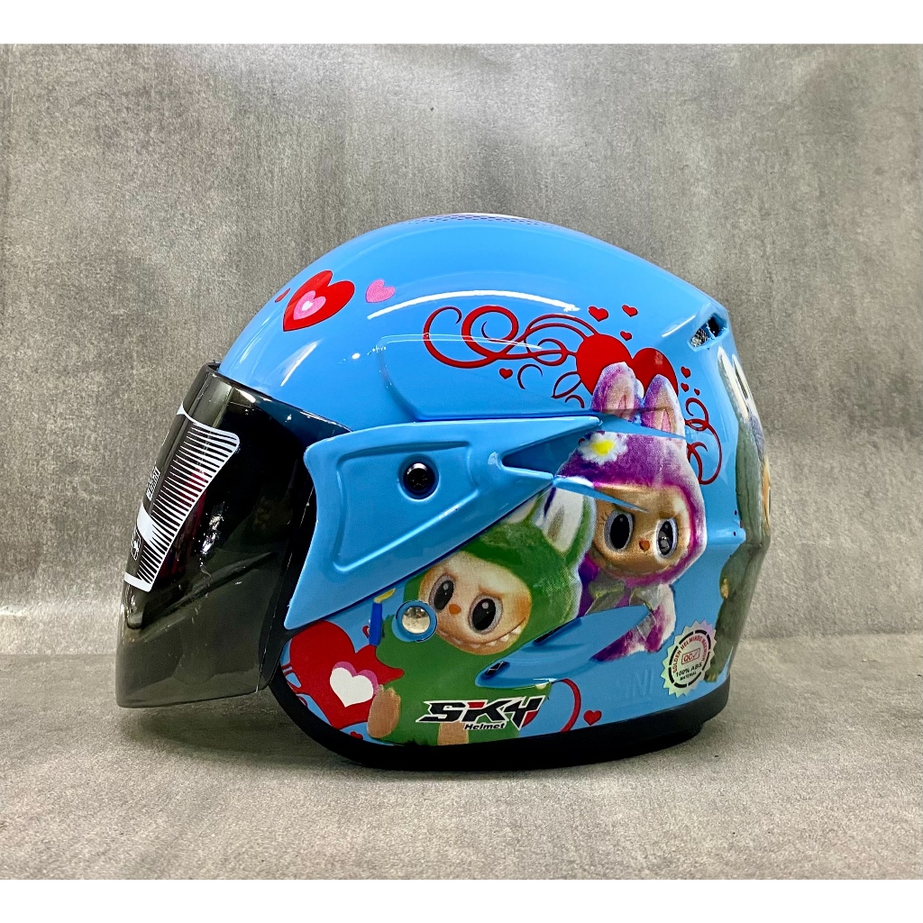 Jual Helm Anak GHG Junior Motif Viral Labubu Usia 5 - 12 Tahun Half ...