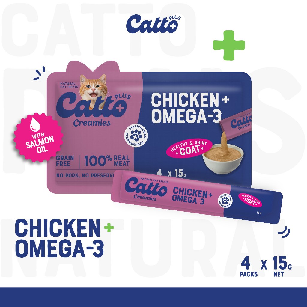 Jual Catto Snack Makanan Kucing Dewasa Plus Creamies - Chicken + Omega ...
