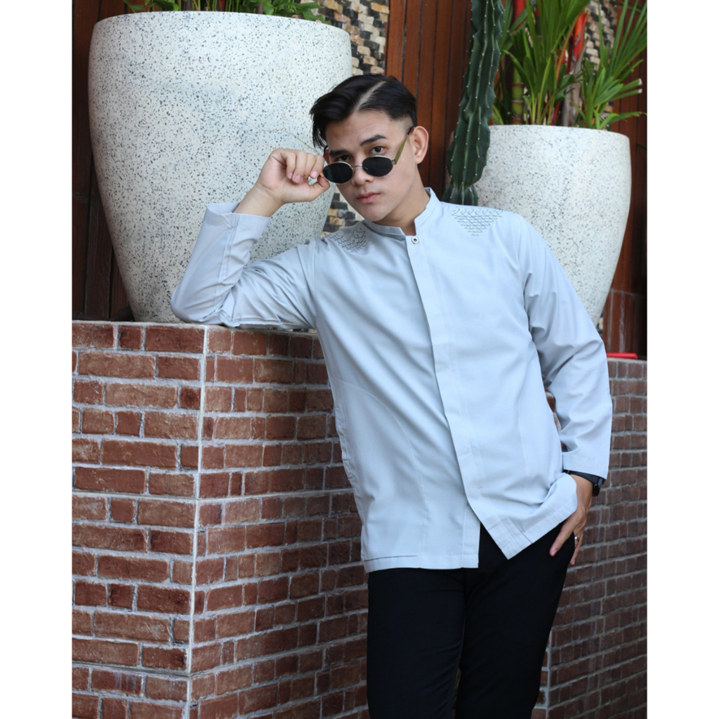 Jual Salman - Kemeja Baju Koko Shafi ARY 103 Oblong Premium Pria Dewasa Bordir Lengan Panjang ...