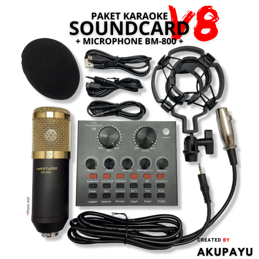 Jual Sound card V8 Bluetooth Audio External Soundcard Live Streaming ...
