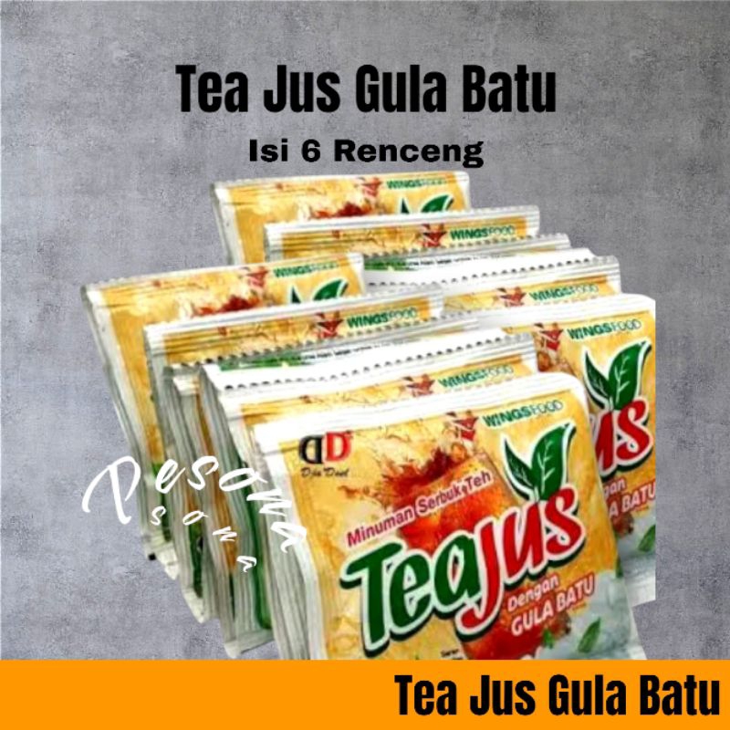 Jual Tea Jus Gula Batu 1 pack 6 renteng isi 60 sachet Minuman Bubuk ...