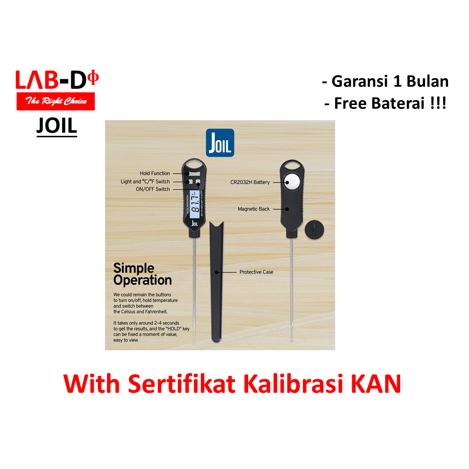 Jual Thermometer Digital Waterproff JOIL KT-1 Thermometer Minyak,Air ...