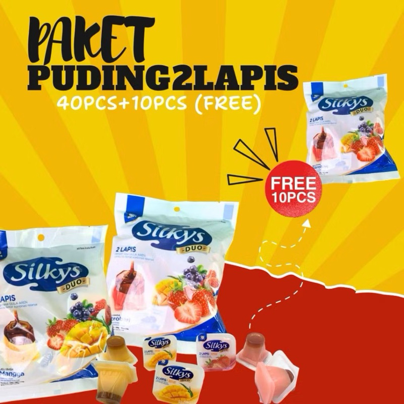 Jual PAKET Puding 2 Lapis Silkys isi 50 PCS | Shopee Indonesia