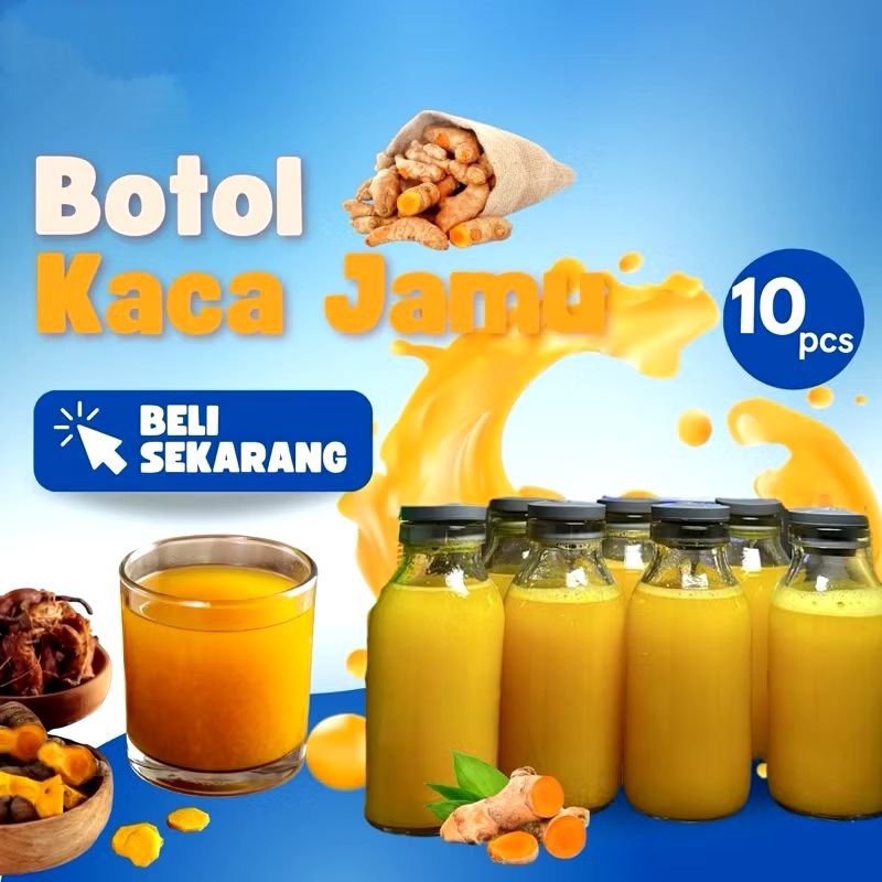 Jual (SET 10pcs) Botol Kaca Asi 100ml BPA FREE Aman Untuk Asi Jus&Jamu ...