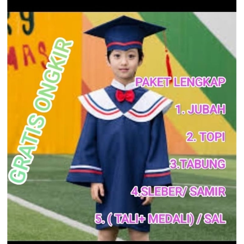 Jual baju toga anak premium tk paud PAKET LENGKAP @ JUBAH+SAMIR/SLEBER ...