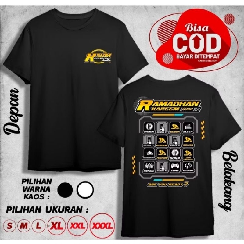 Jual KAOS KAUM REBAHAN RAMADHAN KAREEM CORAK KUNING | Shopee Indonesia