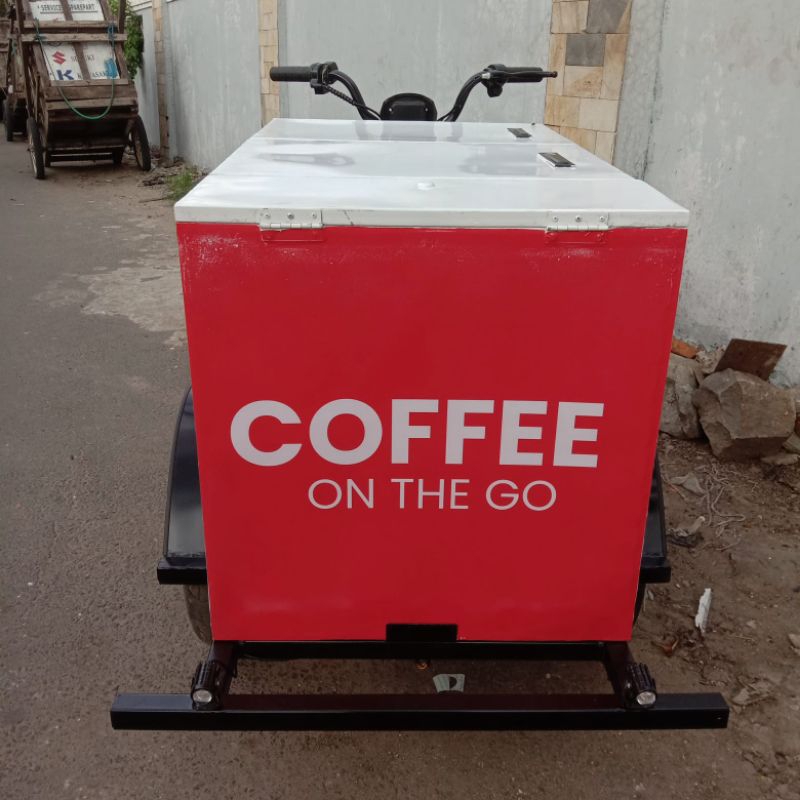 Jual Gerobak Es Kopi Keliling Sepeda Listrik 3 Pintu Ukuran 90x50x50 ...