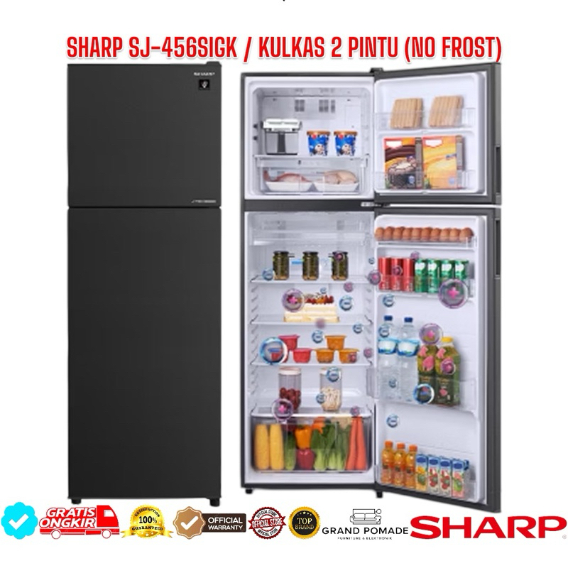 Jual KULKAS SHARP 2 PINTU INVERTER SJ-456SIGK (TANPA BUNGA ES) / SHARP SJ456SIGK KULKAS 2 PINTU ...
