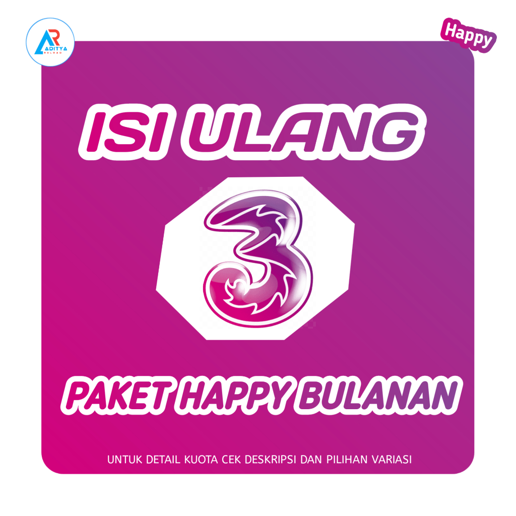 Jual Paket Kuota TRI HAPPY BULANAN ISI ULANG / INJECT | Shopee Indonesia