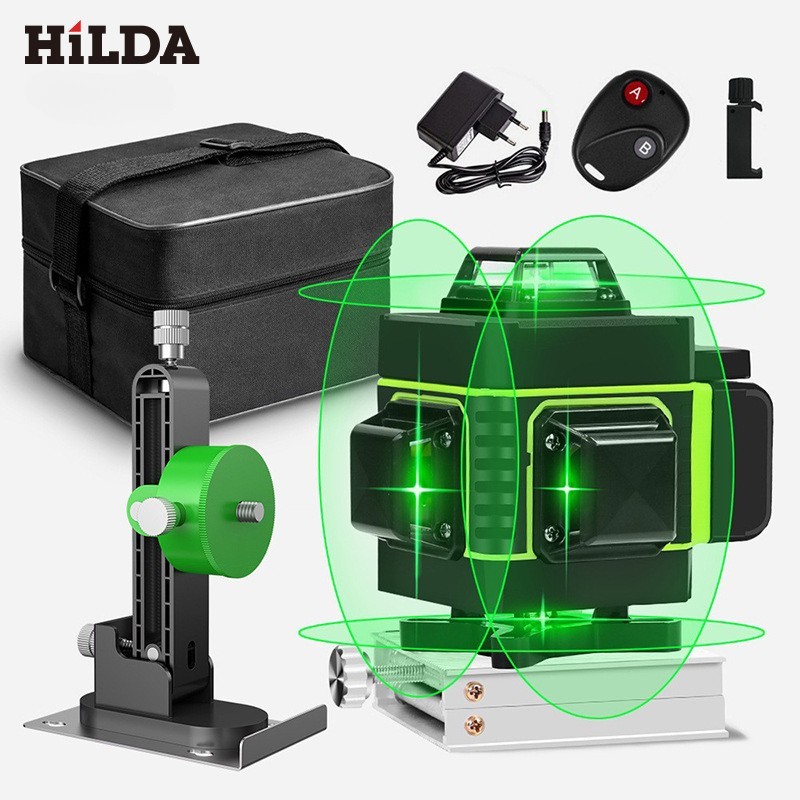 Jual HILDA Laser Level Self Leveling 4D 16 Line Garis Pengukur Dimensi ...