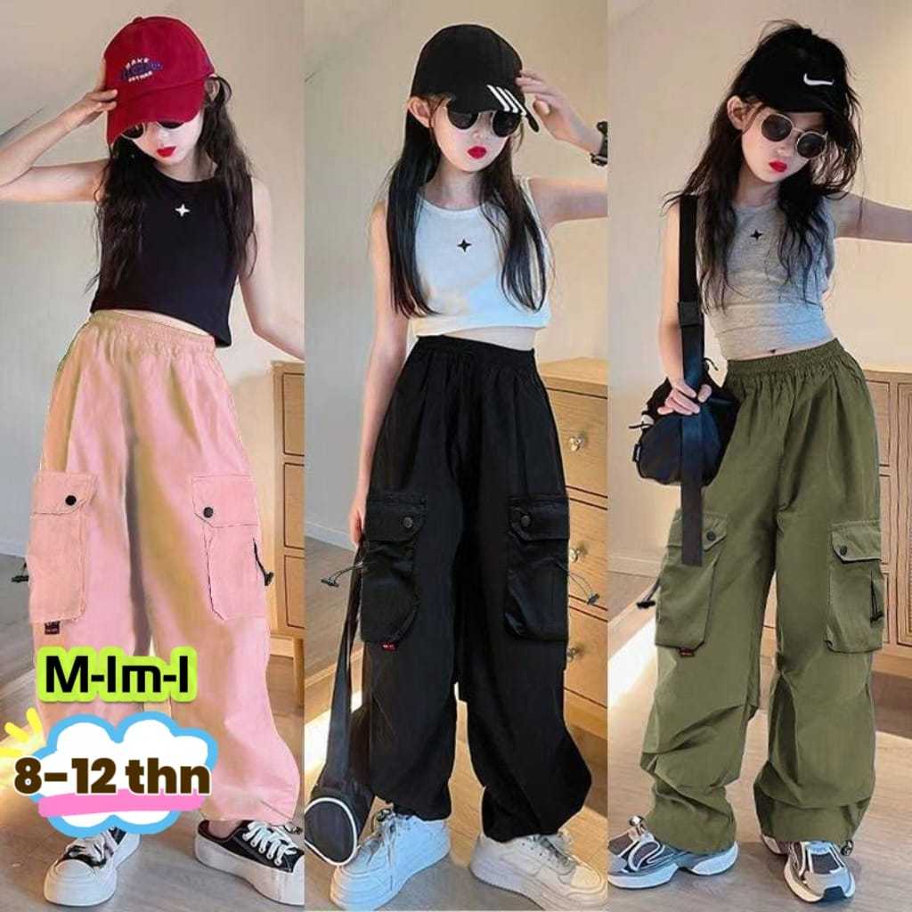 Jual Celana Cargo Anak Perempuan Import Umur 6-10 Tahun Cargo Anak ...
