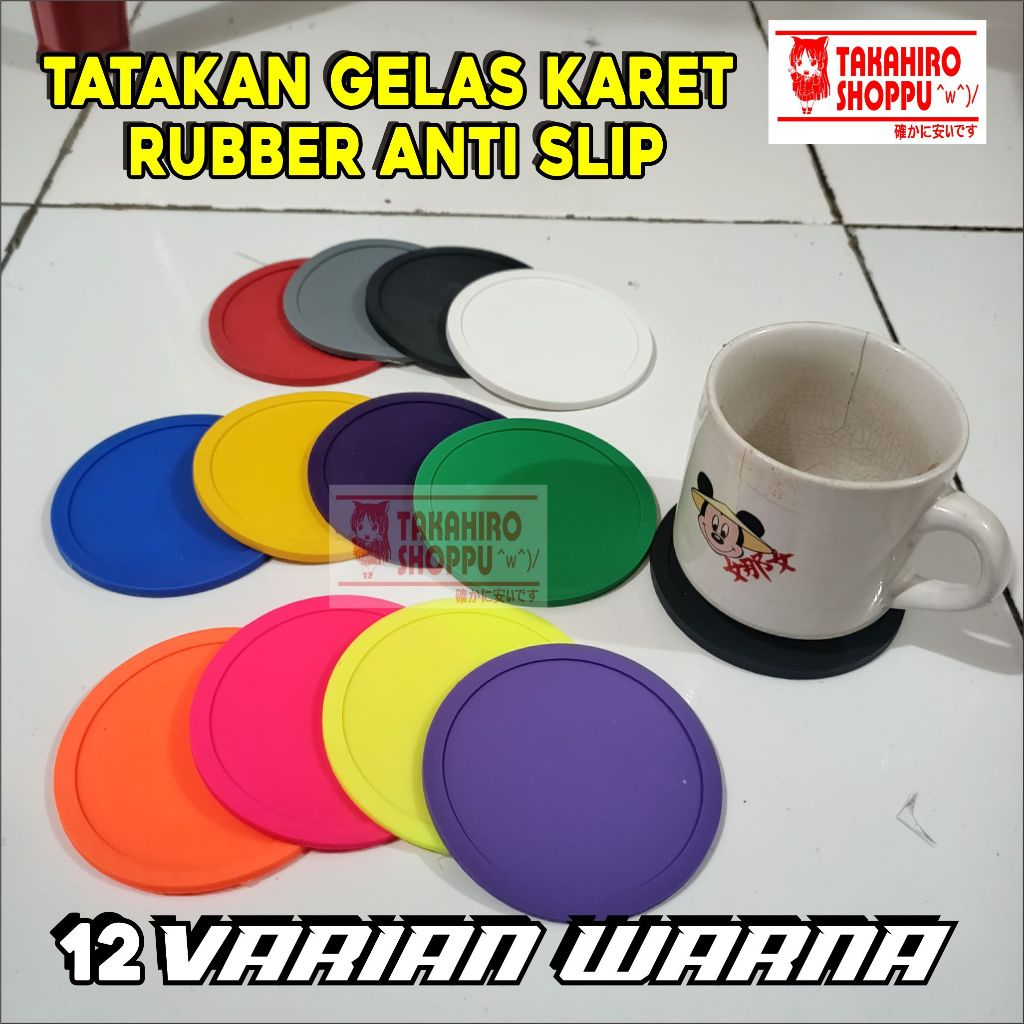Jual Tatakan Gelas Karet Rubber Polos Anti Slip Tebal dan Elastis ...