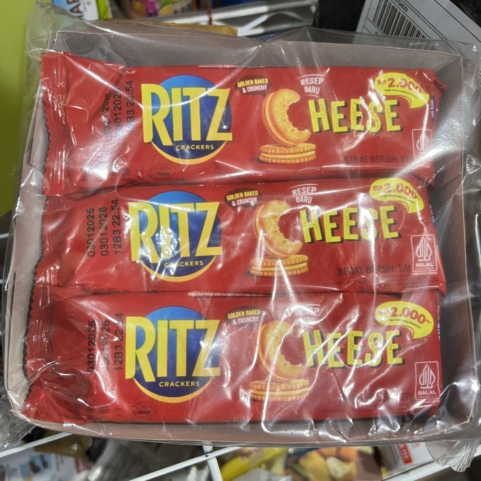 Jual Ritz Sandwich Crackers CHEESE 1 Pak Box 12 Pcs Sachet - Biskuit ...