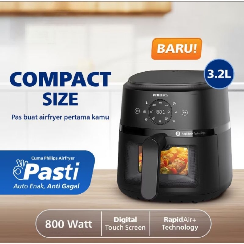 Jual AIR FRYER PHILIPS New! Compact size NA210/00 LOW WATT Black 3,2 liter Garansi resmi ...