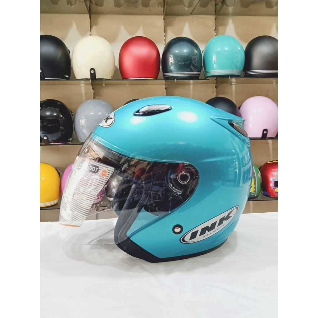 Jual Ink Centro Original Helm Half Face Dewasa Ice Blue Glossy Standar ...