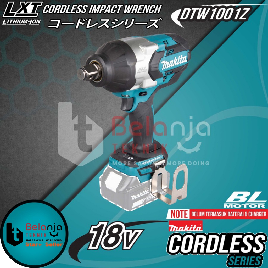 Jual Makita Impact Wrench Baterai DTW1001Z Cordless Brushless 3/4 Inch ...