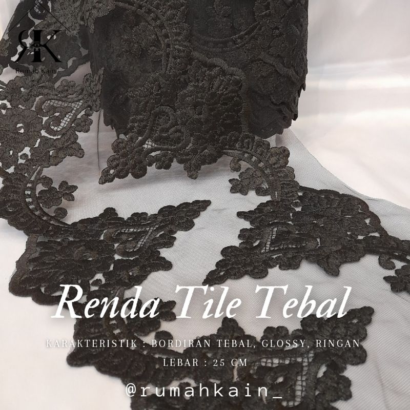 Jual RENDA TILE /Renda Tile Bordir/Renda Tile Atas Bawah/Harga 0,5 m ...